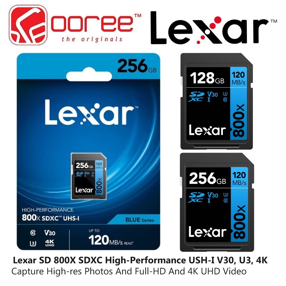 LEXAR SD 800X SDXC HIGH-PERFORMANCE USH-I V30, U3, 4K SD MEMORY CARD ...