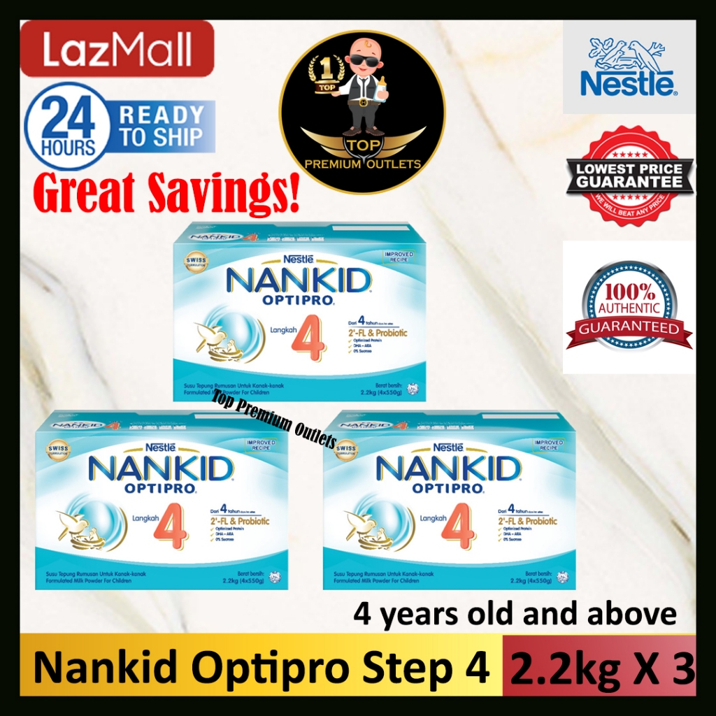 Nestle NANKID OPTIPRO Step 4 (2.2kg X 3) Exp: 12/2026 (Online Exclusive ...