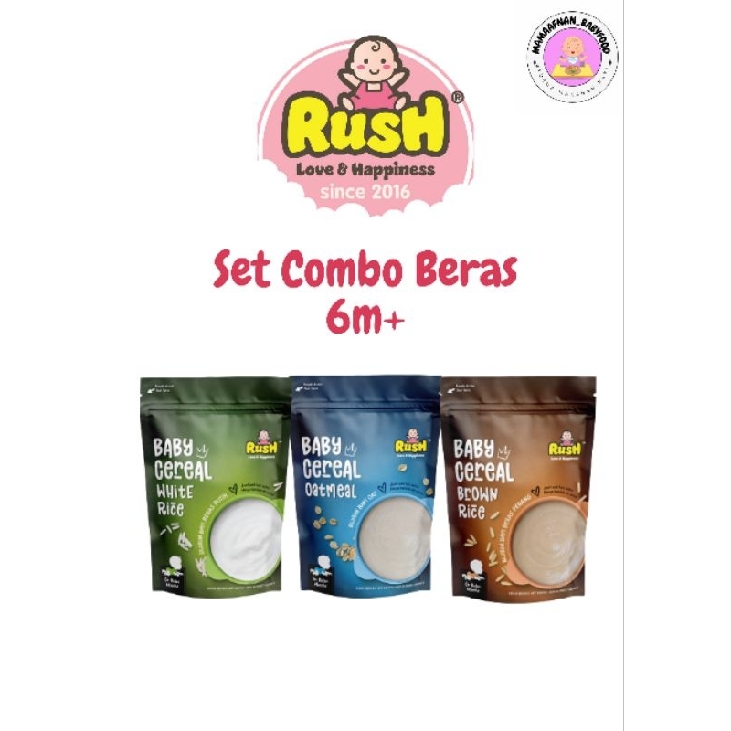 RUSH BABY FOOD SET COMBO BERAS 6M+ (Beras putih,Beras Perang Dan ...