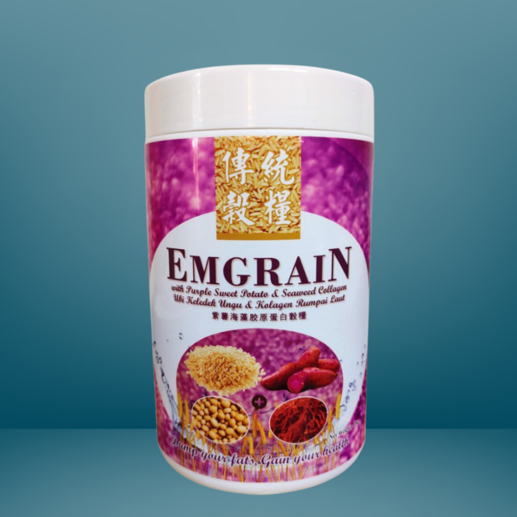 EMGRAIN PURPLE POTATO SEAWEED COLLAGEN WITH OATS紫薯海藻胶原蛋白穀糧（Grains Sugar ...