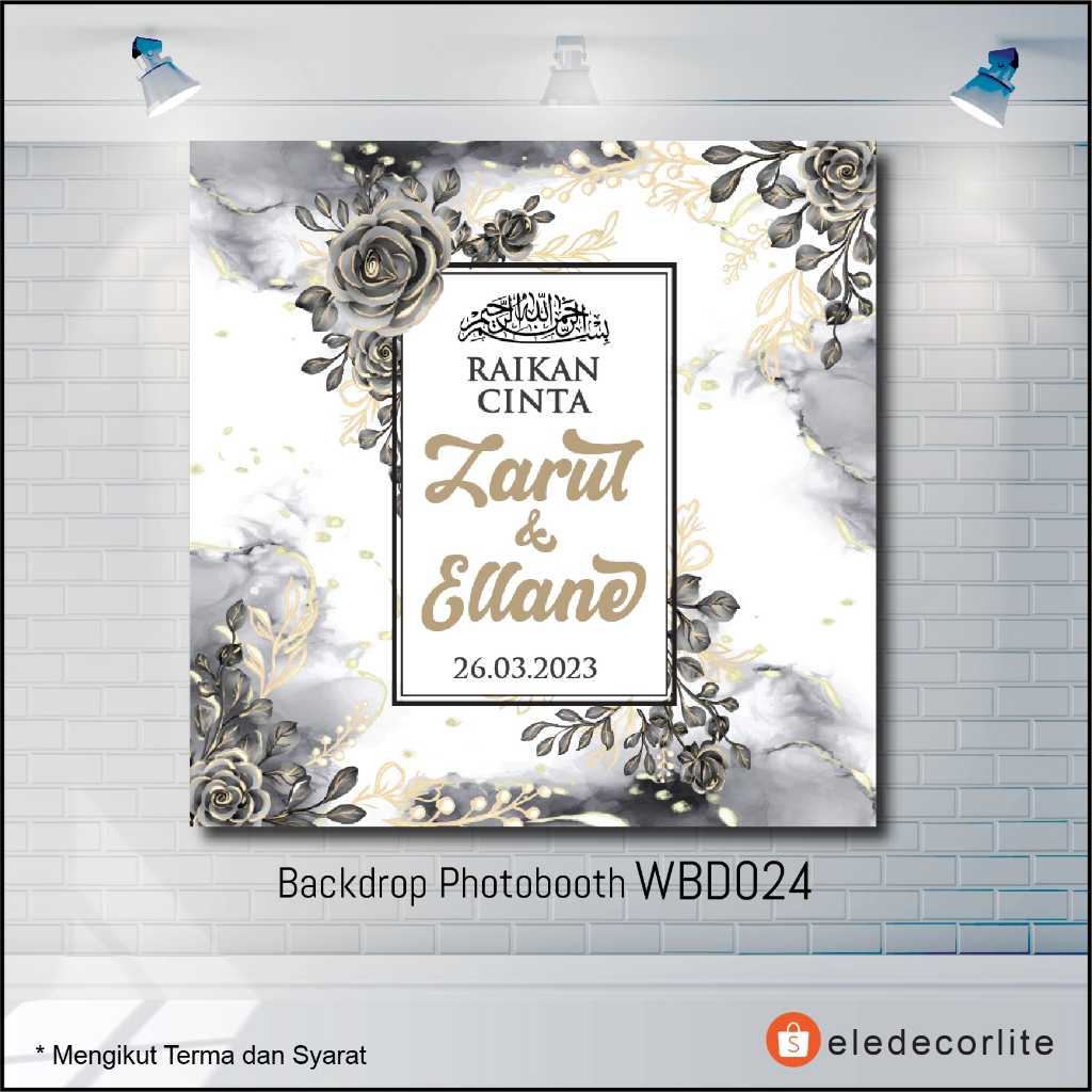 BACKDROP KAHWIN/PHOTOBOOTH KAHWIN/BANNER MAJLIS PERKAWINAN/BANNER ...