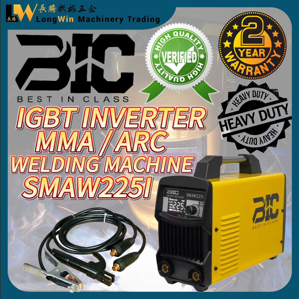 BIC SMAW225I Heavy Duty IGBT Inverter MMA/ARC Welding Machine 220Amp ...