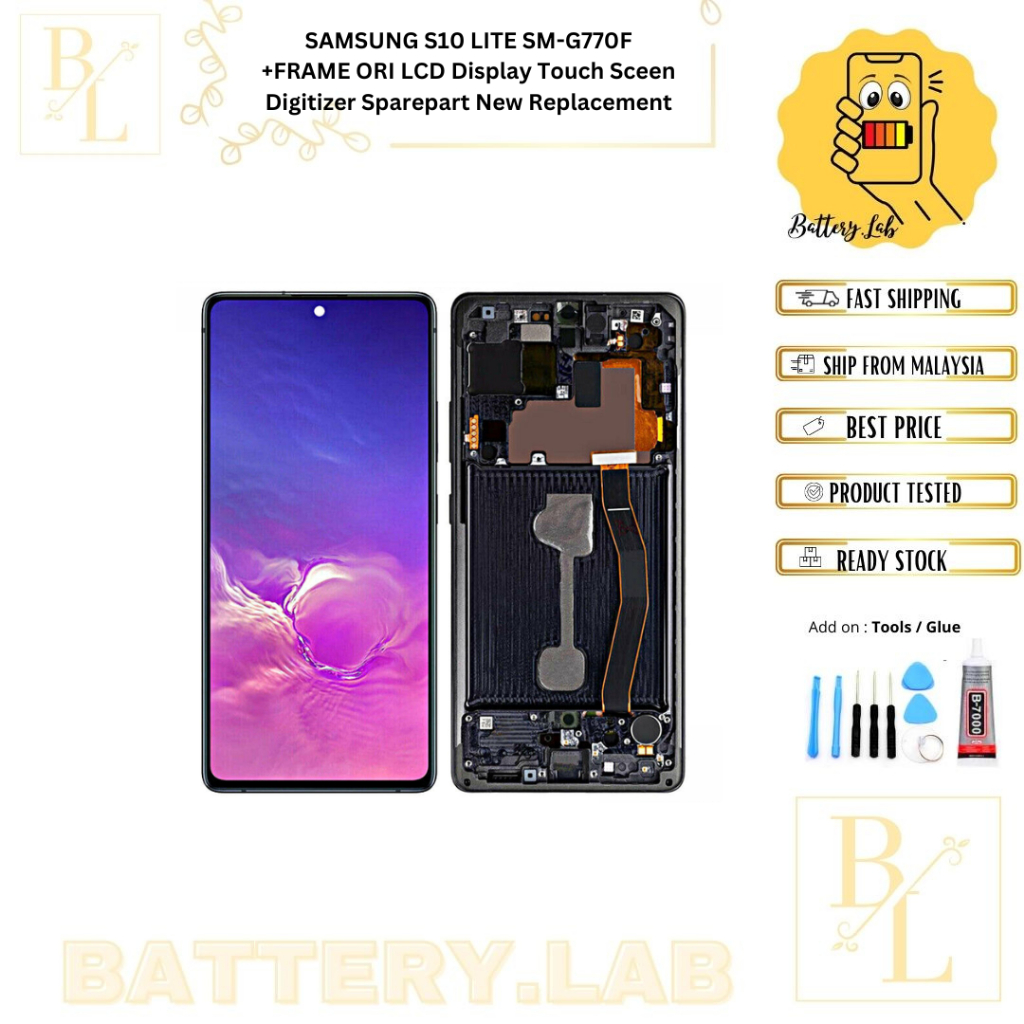 SAMSUNG S10 LITE SM-G770F +FRAME OLED/ORI LCD Display Touch Sceen ...