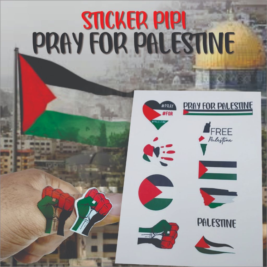 Sticker Pipi Palestine, Face Sticker Tattoo Love Flag Pelekat Muka ...