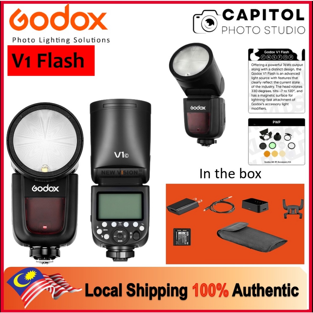 Godox V1 TTL Li-ion Round Head Camera Flash | Shopee Malaysia