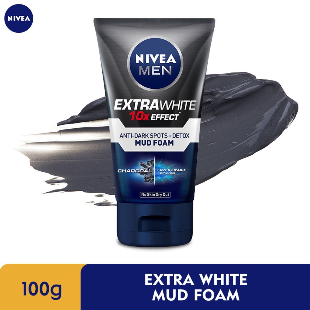 Nivea Men Extra Bright 10x Effect Anti Dark Spots Foam 100g /Mud Foam ...