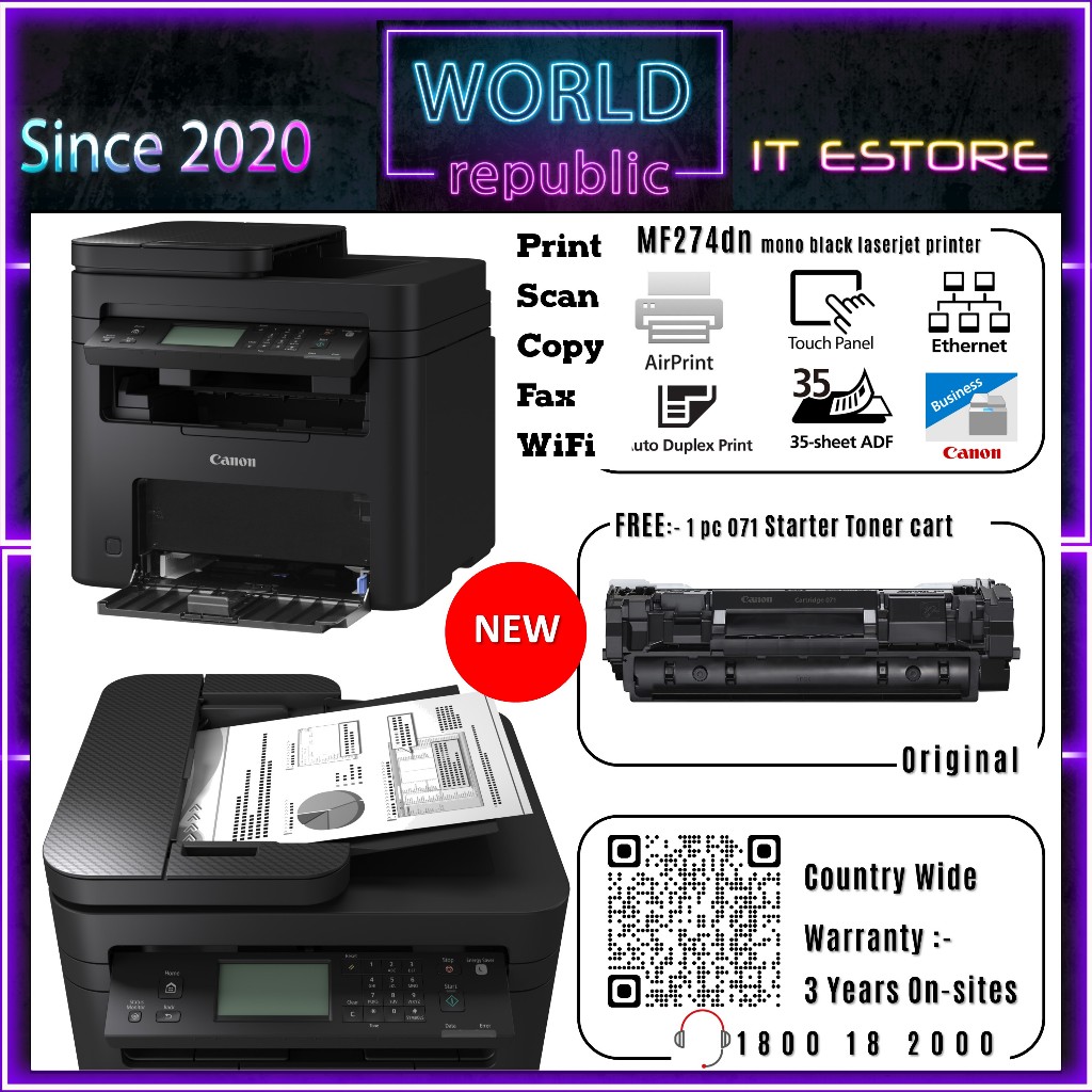 Canon imageCLASS MF274dn Multi Laser Printer Print Scan Copy Fax 4-In-1 ...