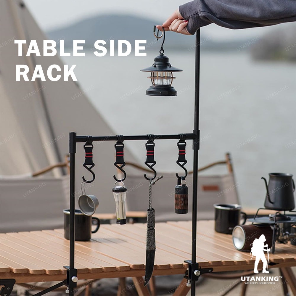 UtanKing™ Aluminum Hanging Rack Camping Lamp Pole Table Storage Lantern ...