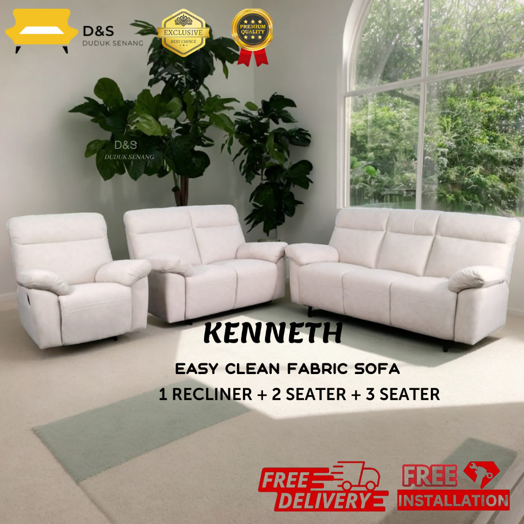 PRE ORDER KENNETH 1 Recliner +2+3 Seater Easy Clean Modern Sofa ...
