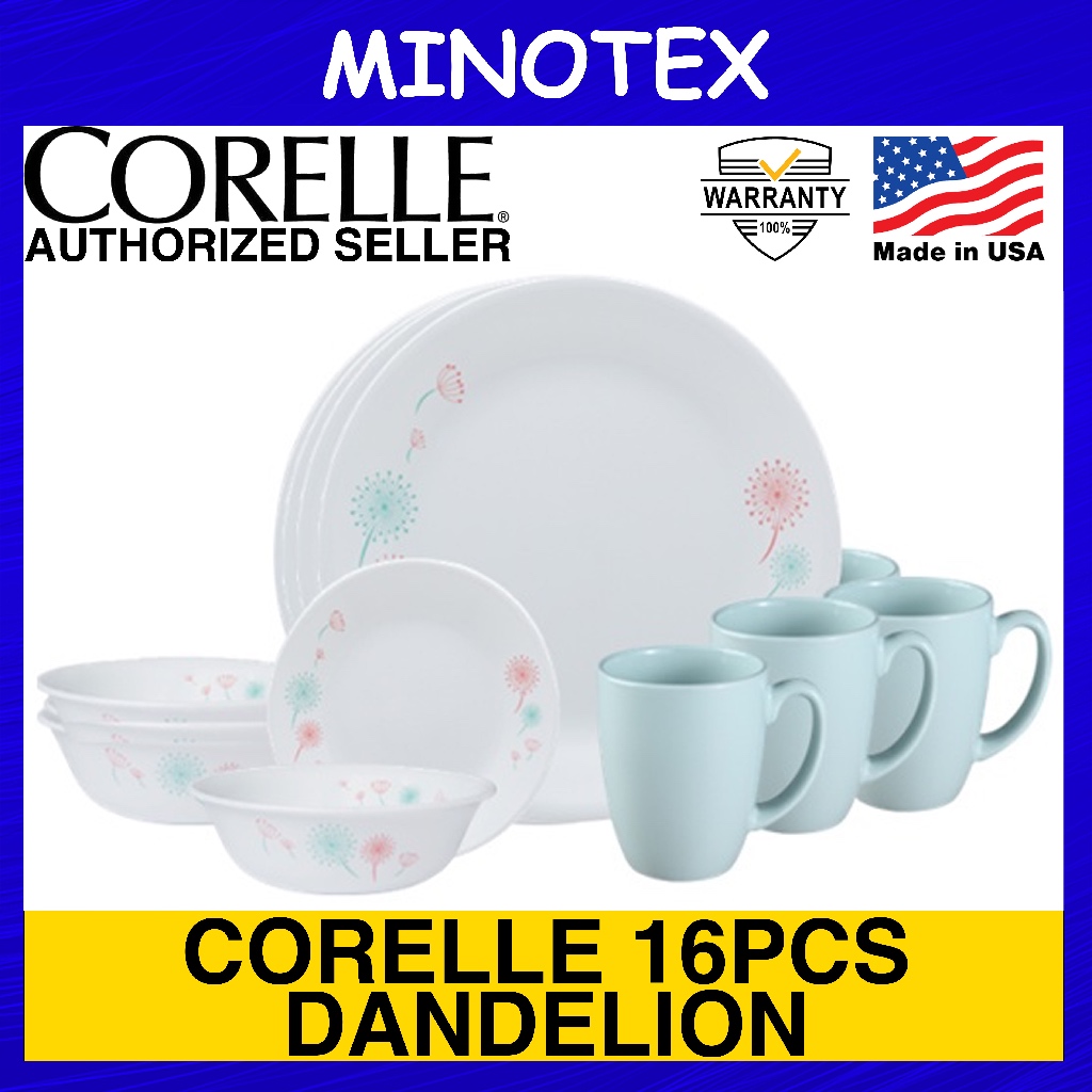 Corelle Dandelion 16pcs Dinnerware Set Livingware Dinner Serve Set ...