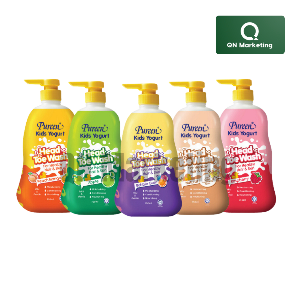 Pureen Kids Yogurt Head to toe Wash / Bath /Shampoo (750ml) | Shopee ...