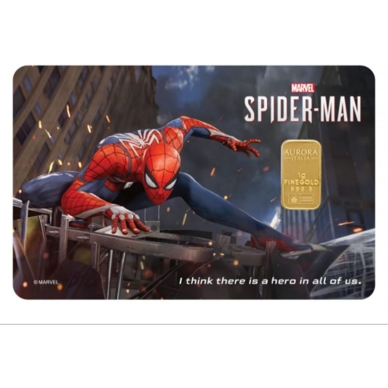 Gold bar PublicGold Aurora Italia Edisi Marvel Spiderman Version 1 1g ...