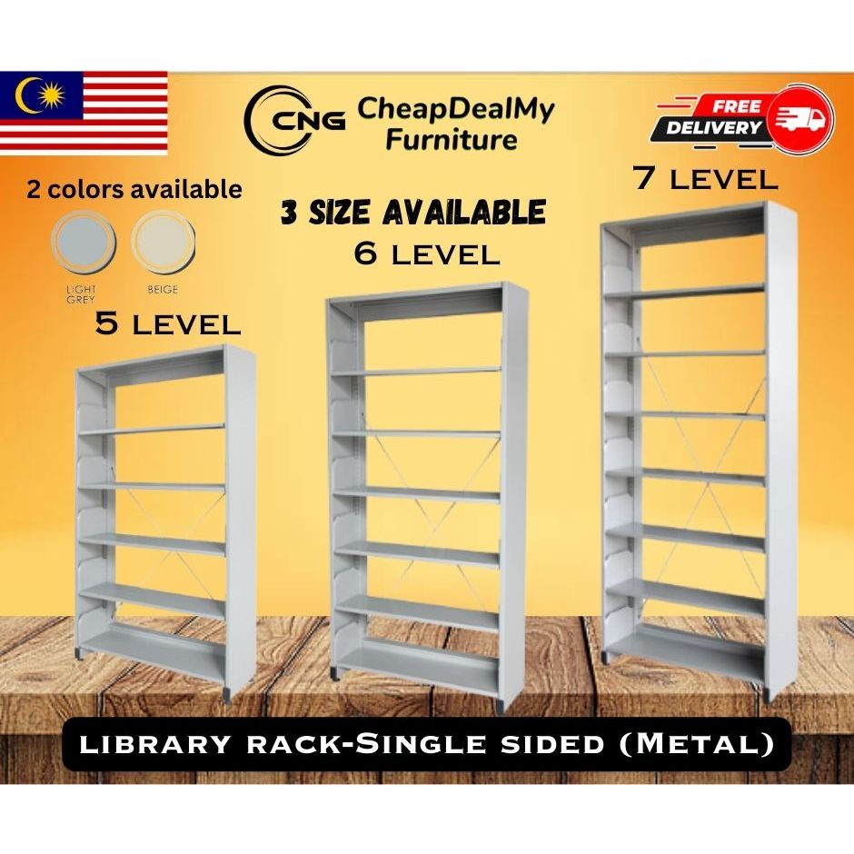 Cheap Deal Single sided library rack 5 6 7 level (With Side panel ...