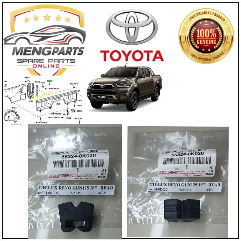 ORIGINAL TOYOTA HILUX REVO ROCCO ROGUE REAR TAIL GATE SIDE CUSHION ...