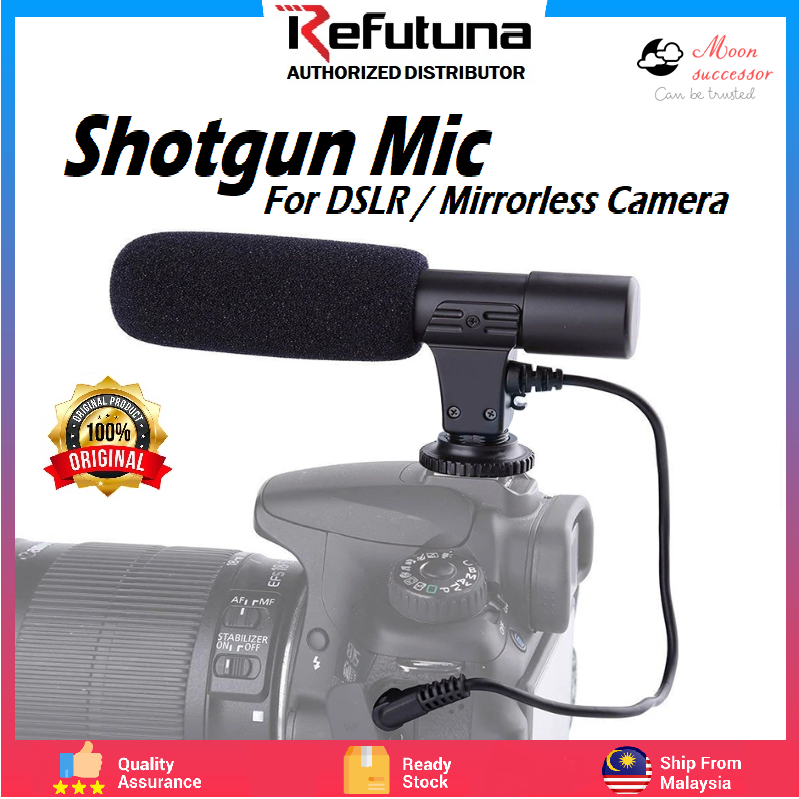 Refutuna Mic-01 Condenser Shotgun Microphone 3.5mm External Stereo Microphone Shotgun Mic Camera ...