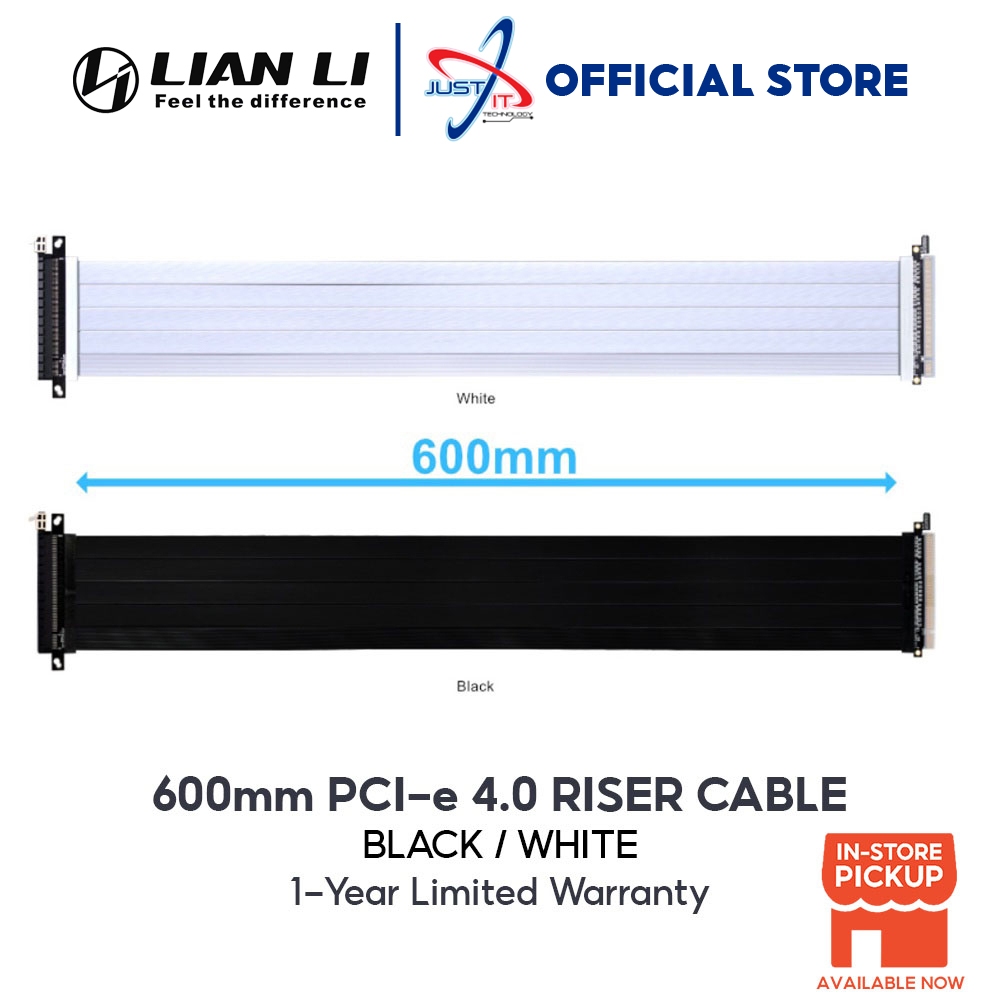 LIAN LI 600mm PCI-E 4.0 RISER CABLE ( FOR O11 DYNAMIC EVO ) | Shopee ...