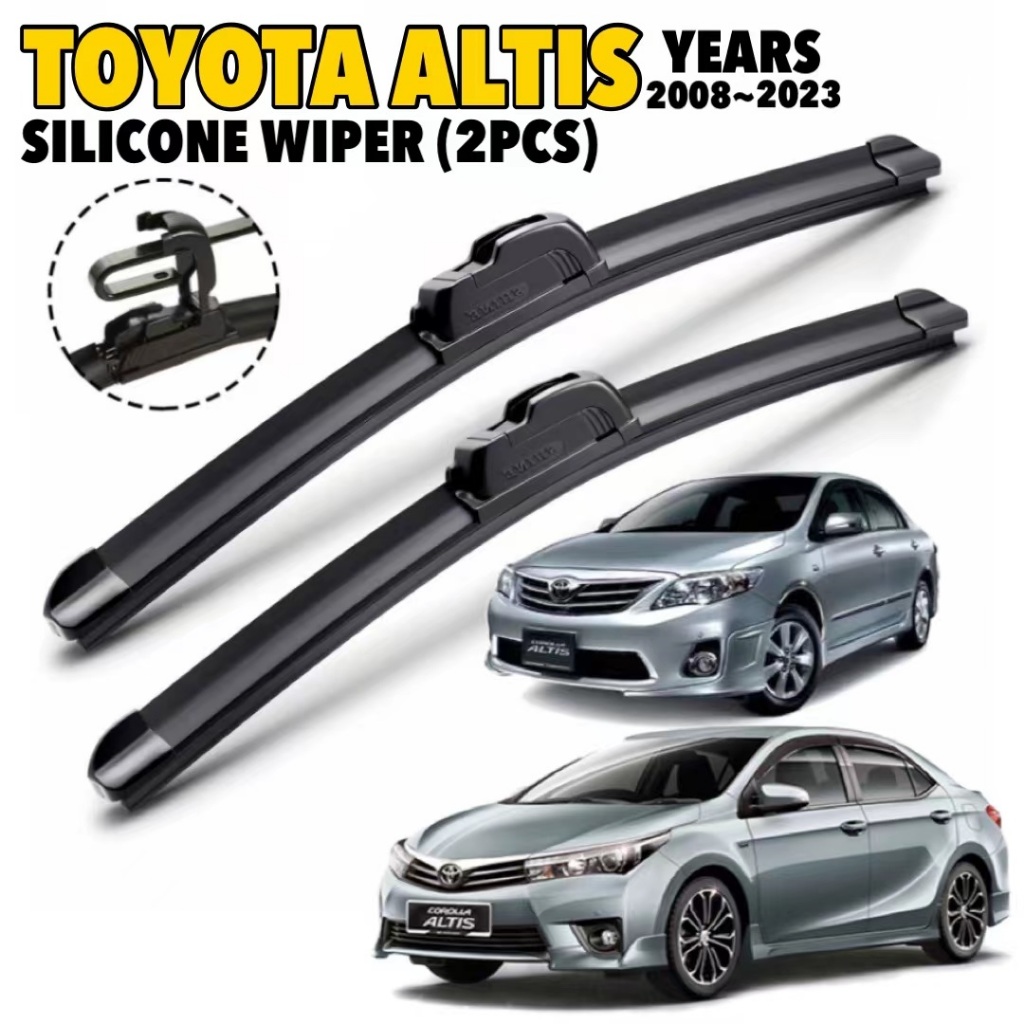 【2Pcs】Toyota Altis Years 2008~2023 Front Windscreen Wiper Altis Silicone Soft Wiper Windshield ...