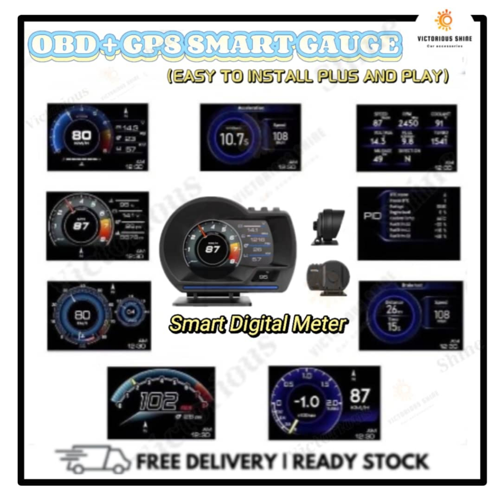 NEW 🔥Latest Version🔥 P6 GPS Car OBD OBD2 Meter Digital Scanner Alarm ...
