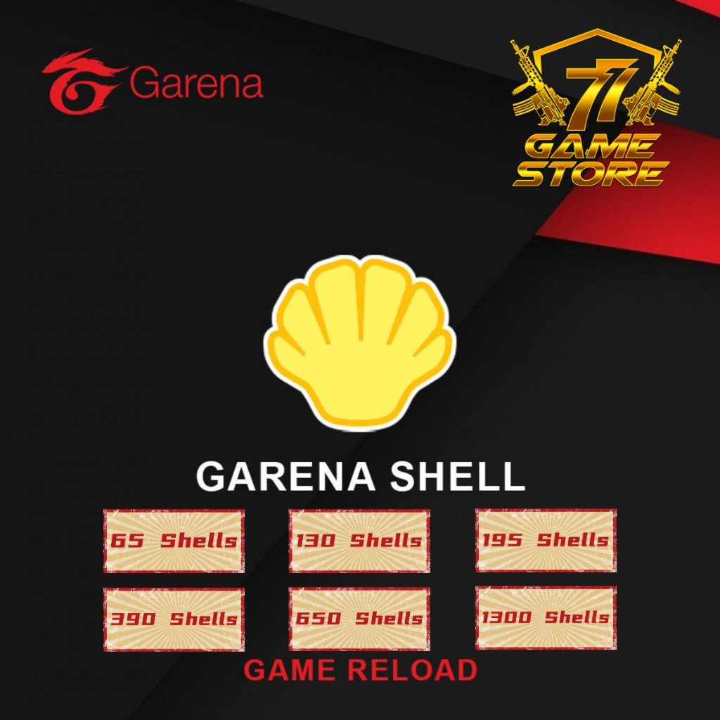 Garena Shell Pin / Redeem Code (260 / 390 / 650 / 1300 Shells) | Shopee ...