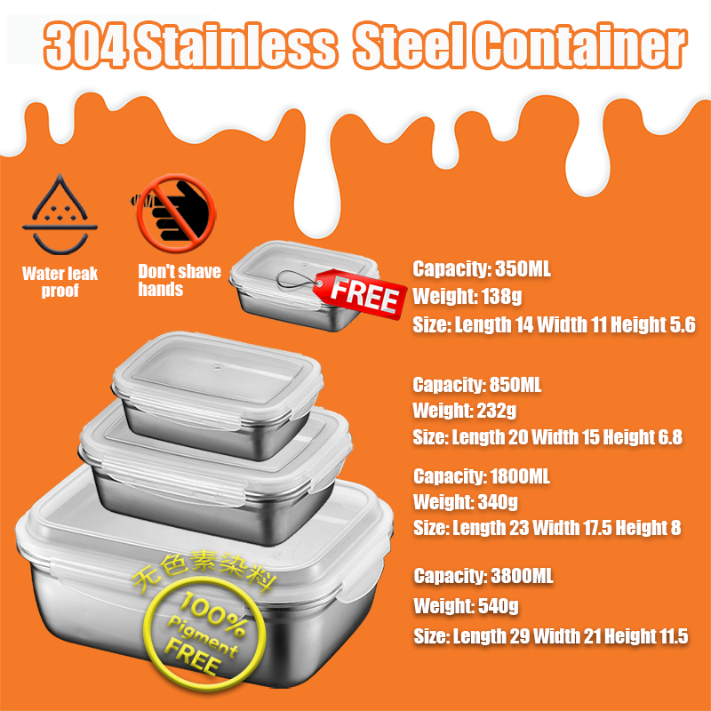 🔥READY STOCK🔥OppaGo Stainless Steel 304 Container Food Storage Box set ...