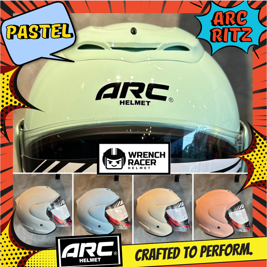 Helmet ARC Ritz ★Pastel & Modern Color V2★ - Modern Grey / Pastel Pink ...