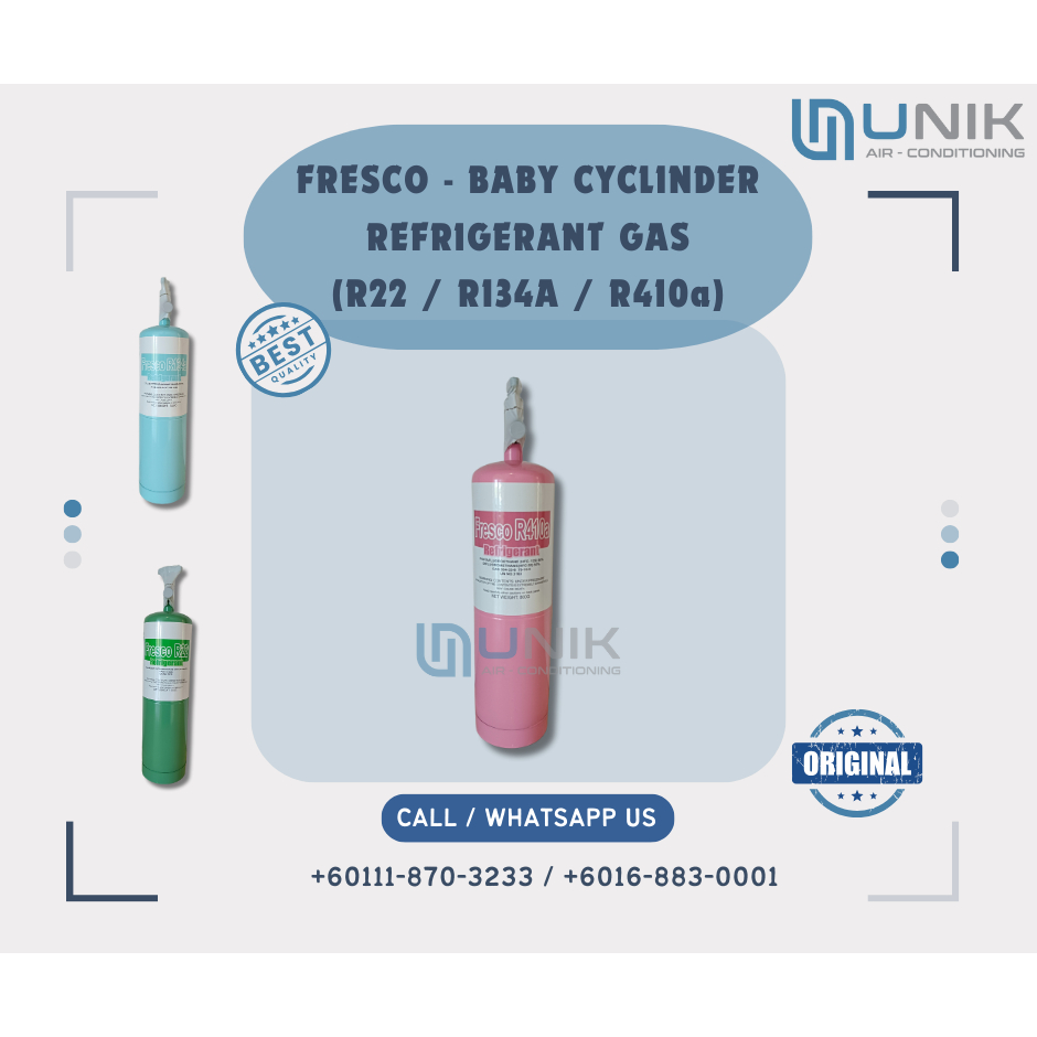 FRESCO - BABY CYLINDER REFRIGERANT GAS (R22 / R134A / R410A) (900G) | Shopee Malaysia