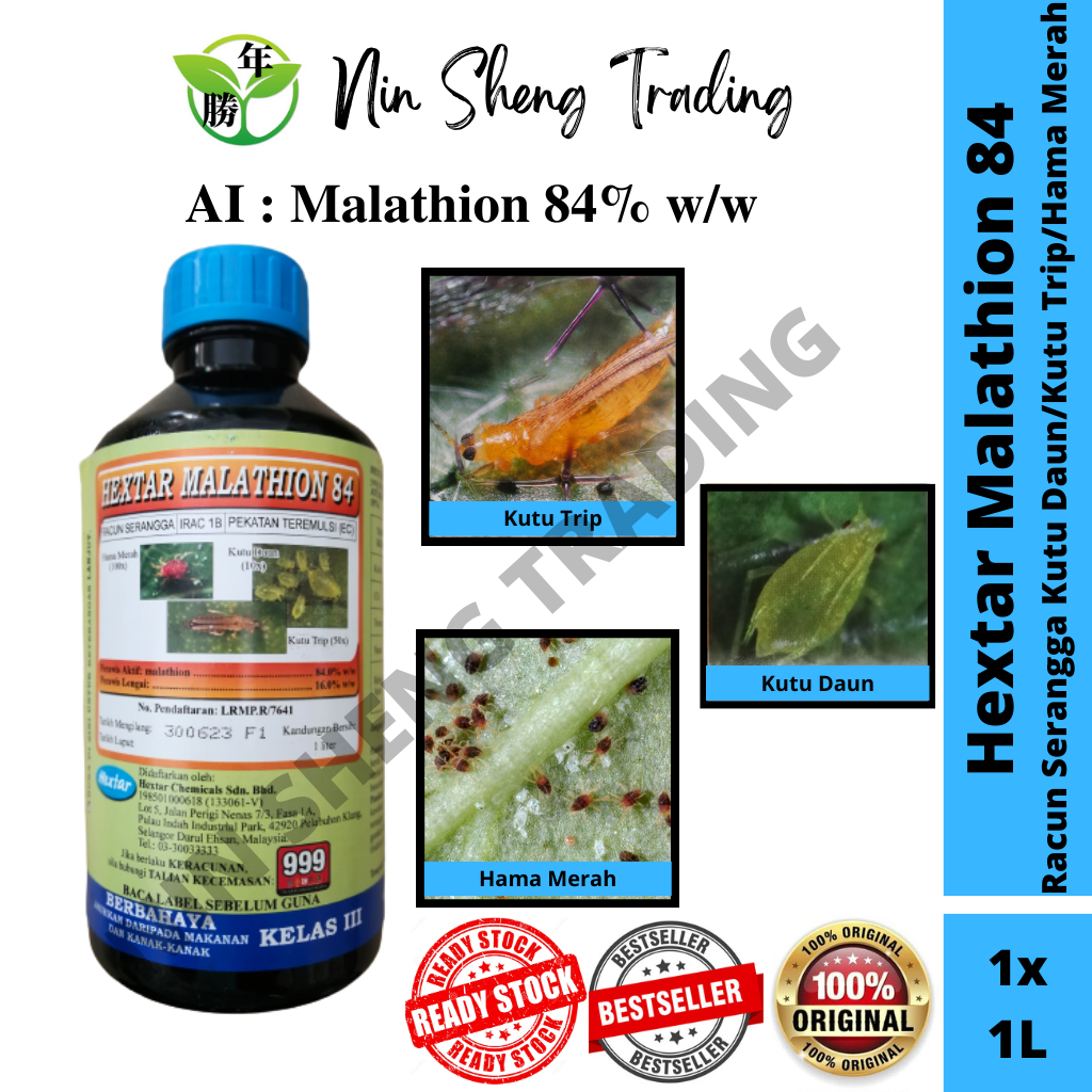 HEXTAR MALATHION 84 1L MALATHION 84% w/w FLEA BEETLE/PEPIJAT/KUTU DAUN ...