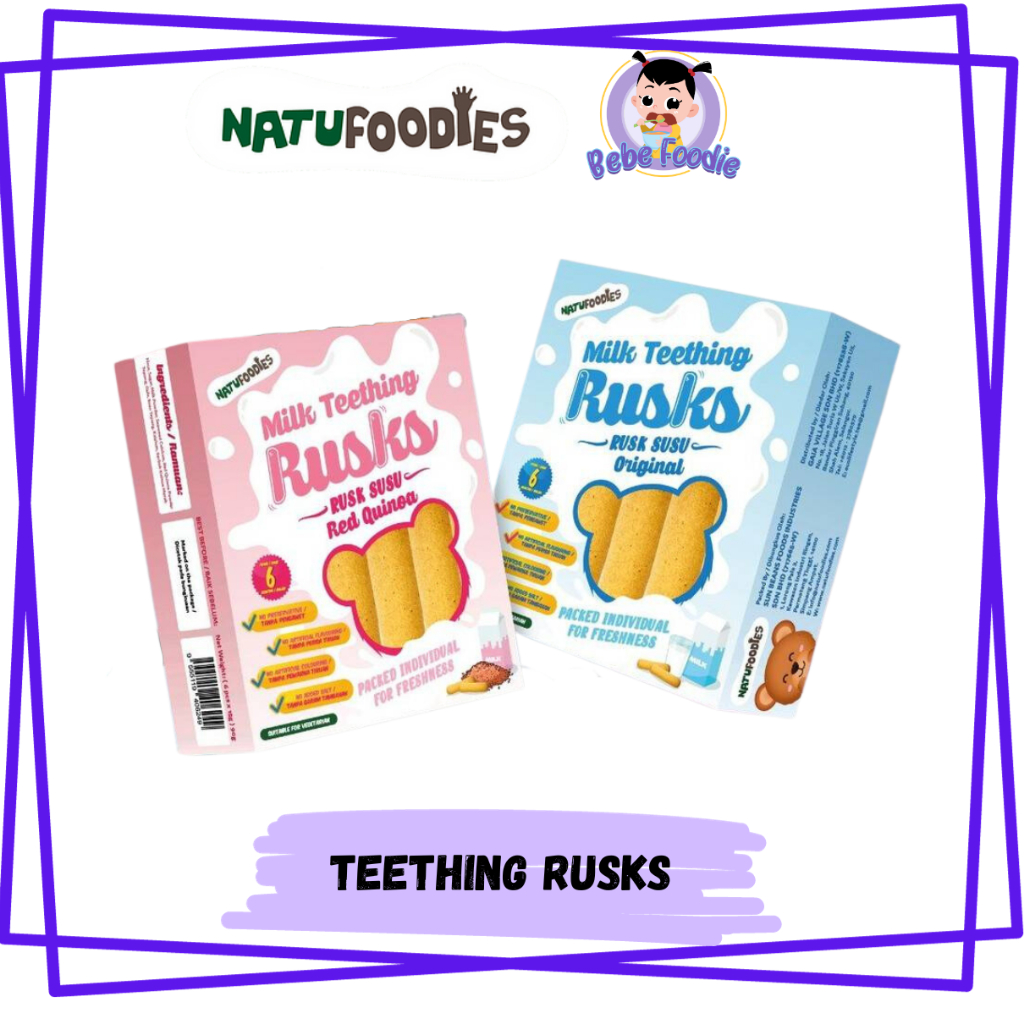 MILK TEETHING RUSKS NATUFOODIES FOR BABY 6 BULAN | Shopee Malaysia