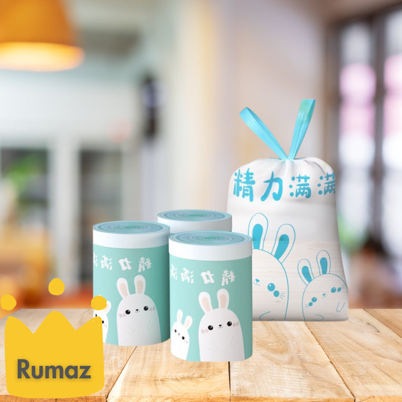 Drawstring Garbage Trash Bag Laundry Bag Plastik Sampah Dengan Tali ...