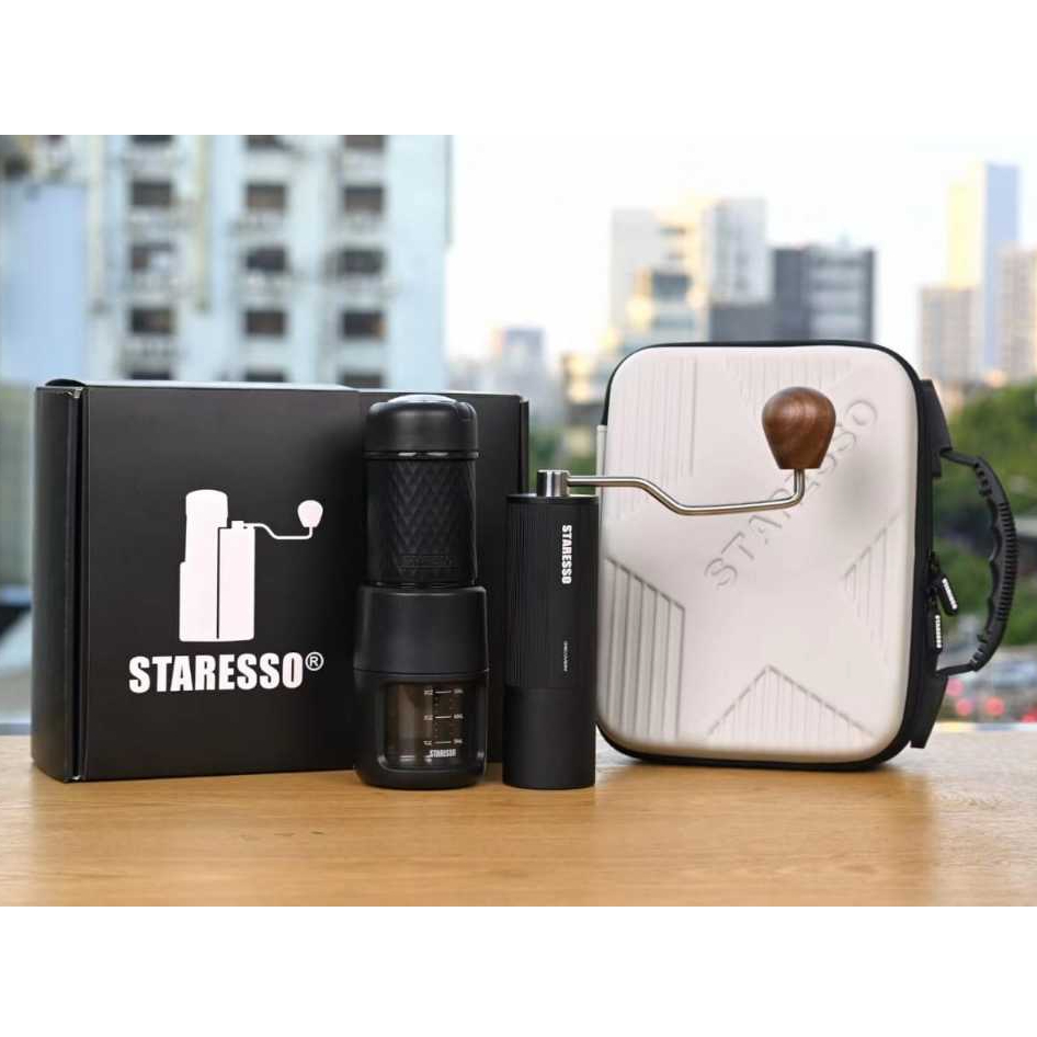 STARESSO Classic Combo Set (SP200 Basic Portable Espresso Maker + D6 ...