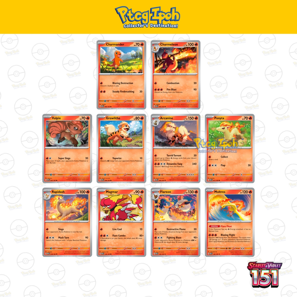 [Pokémon TCG] Pokemon 151: Charmander Charmeleon Vulpix Arcanine ...