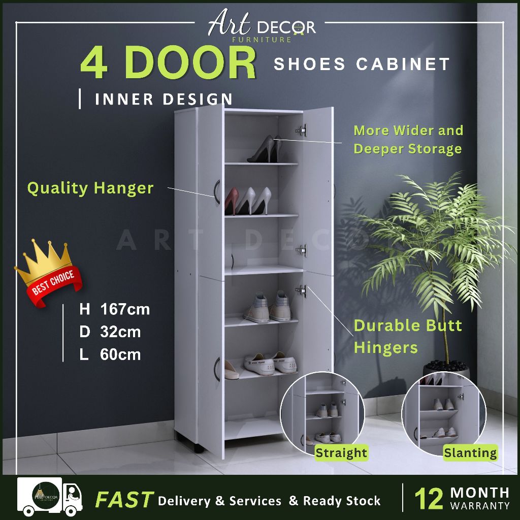 [READY STOCK] Almari Kasut 4 door/2door shoe rack /Shoe Cabinet Ready ...