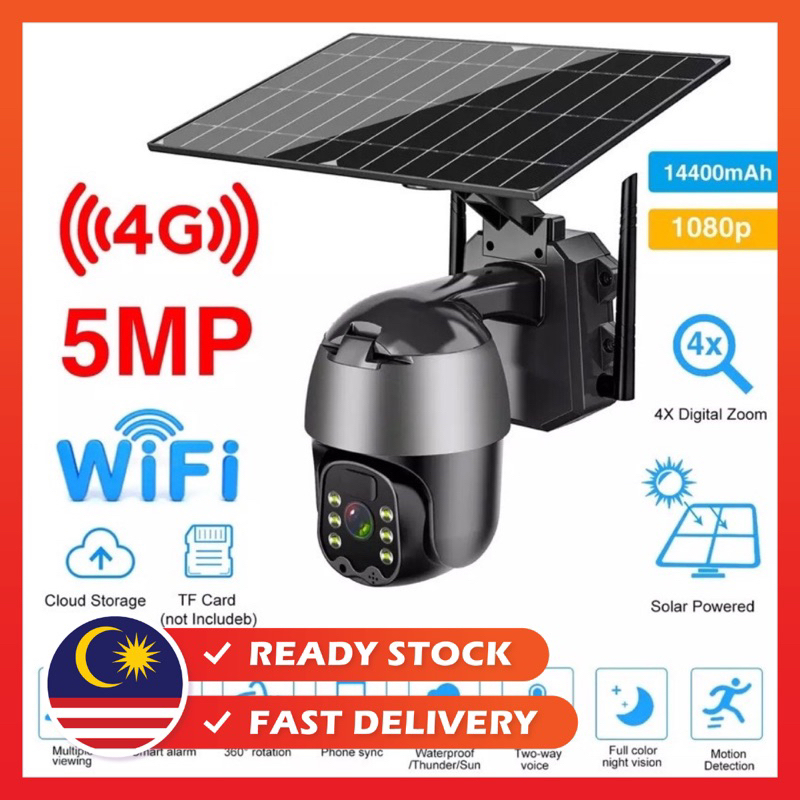 4G Solar IP WiFi 1080P CCTV Video Wireless Surveillance Camera Outdoor ...