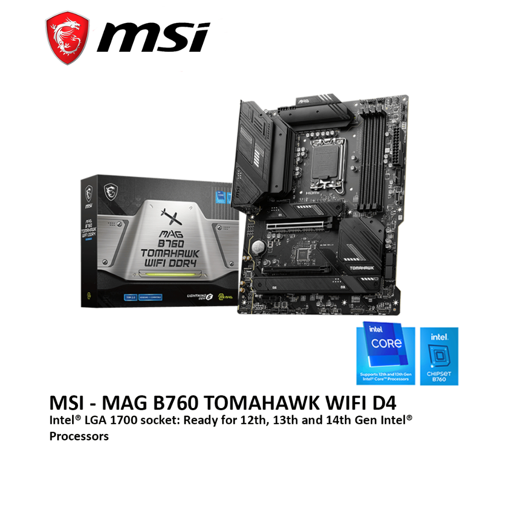MSI MAG B760 TOMAHAWK WIFI DDR4 ATX INTEL LGA 1700 ATX MOTHERBOARD | Shopee Malaysia