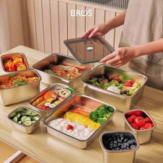 BROS Container SUS 304 Press-In Rectangular-Y | Microwaveable Food Safe ...