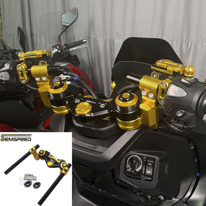 Handle Alloy CNC Honda ADV 160 ADV150 NMAX Motorcycle Clip-on Handlebar 22mm Adjustable Steering ...