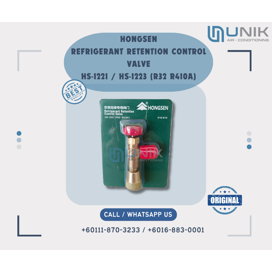 HONGSEN REFRIGERANT RETENTION CONTROL VALVE HS-1221 & HS-1223 (R32 R410A) | Shopee Malaysia