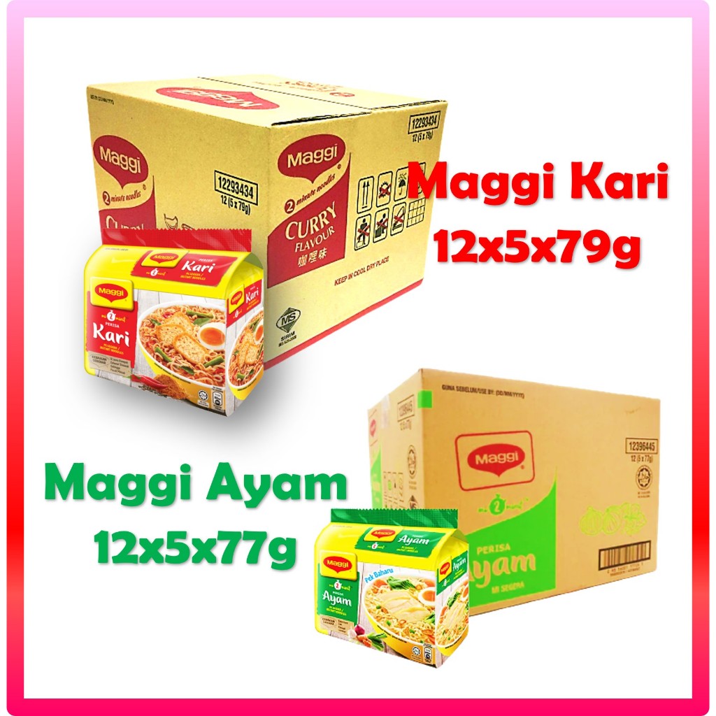 (Exp Jan/2026) Maggi Curry/Chicken 12x5x77g Carton Box Maggi Kari Maggi ...