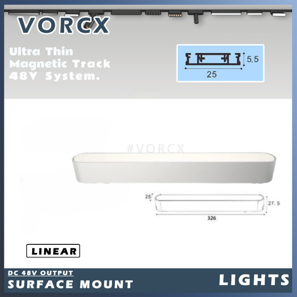 UTS Ultra Thin Series DC48V Magnetic Track Light Surface Mount 5mm ...