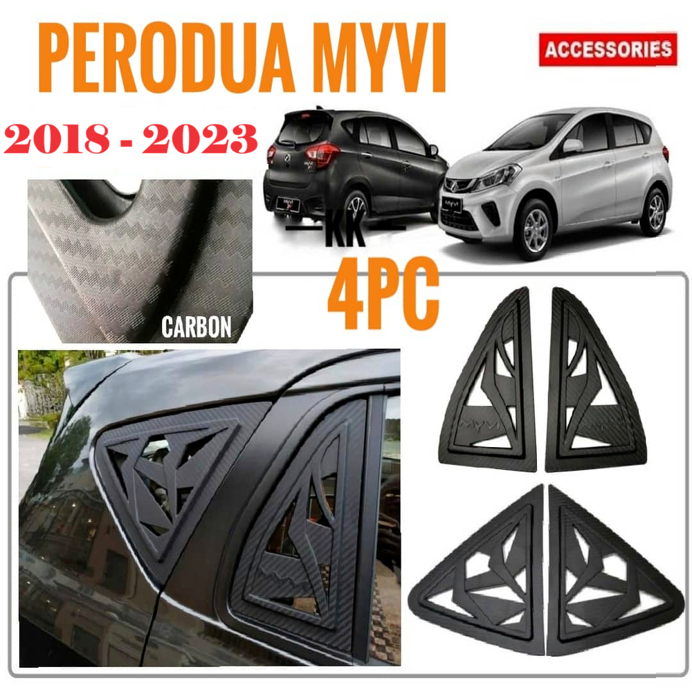 Perodua Myvi Window Cover Carbon Mirror Cover Rear Triangle Window ...