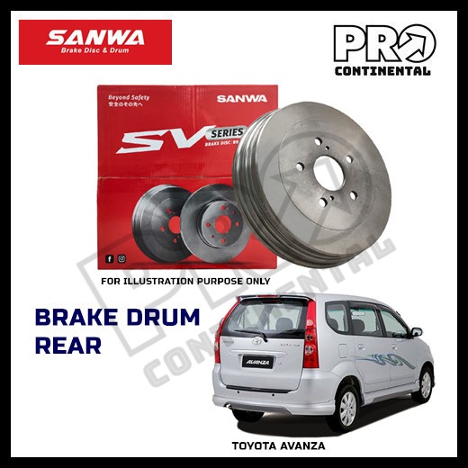 SANWA JAPAN TOYOTA AVANZA F601 F602 F651 F652 F653 F654 REAR BRAKE DRUM ...