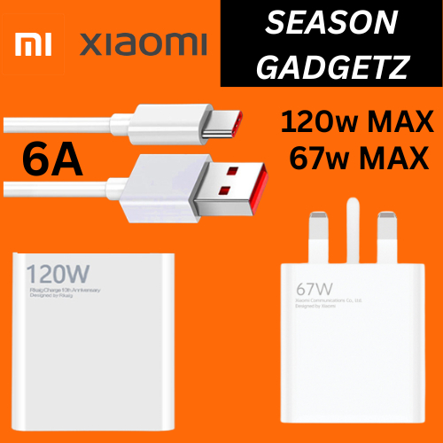 Mi 120w Turbo Charger & 6A CABLE Xiaomi Redmi 67w 120w 33w Fast Charger ...