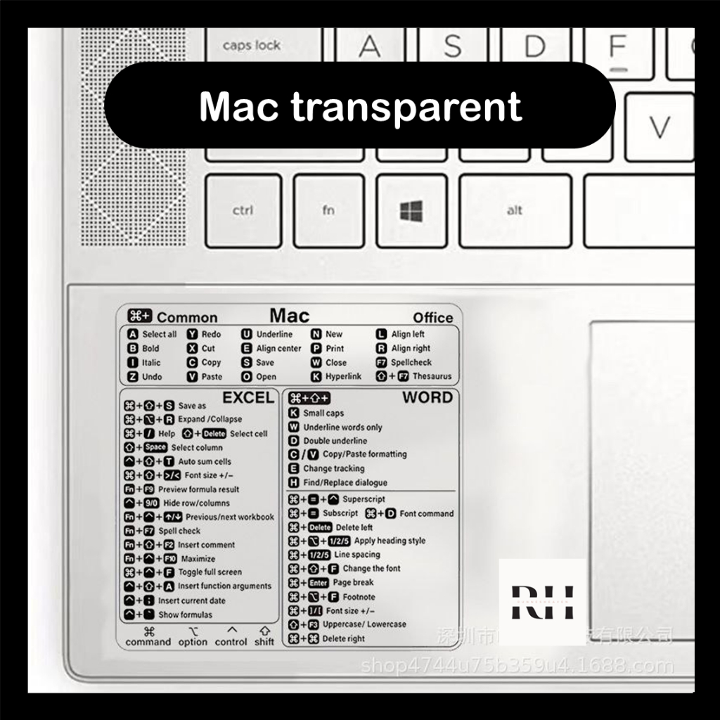 Windows PC Reference Keyboard Shortcut Sticker Adhesive for PC Laptop ...