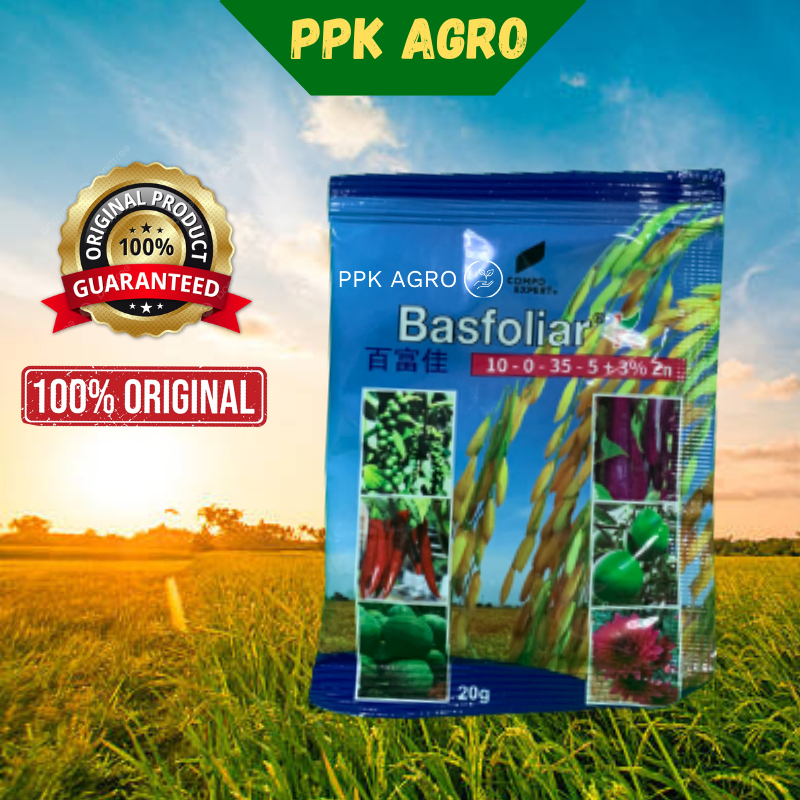 Basfoliar K (20gm/pack) Baja Bunga Buah 10-0-35-5+3% ZN Behn Meyer Baja ...