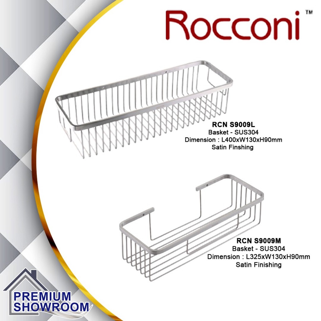 ROCCONI RCN S9009M / RCN S9009L Bathroom Stainless Steel Rectangular ...