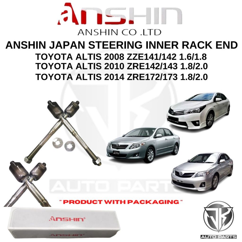 #ANSHIN# JAPAN STEERING INNER RACK END TOYOTA ALTIS 2008-2018 1.6/1.8/2 ...