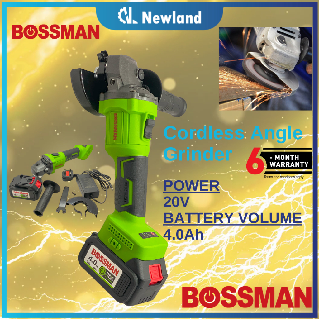 Bossman Grinder Battery / Cordless Angle Grinder 20V Eco-Series BAG-101 ...
