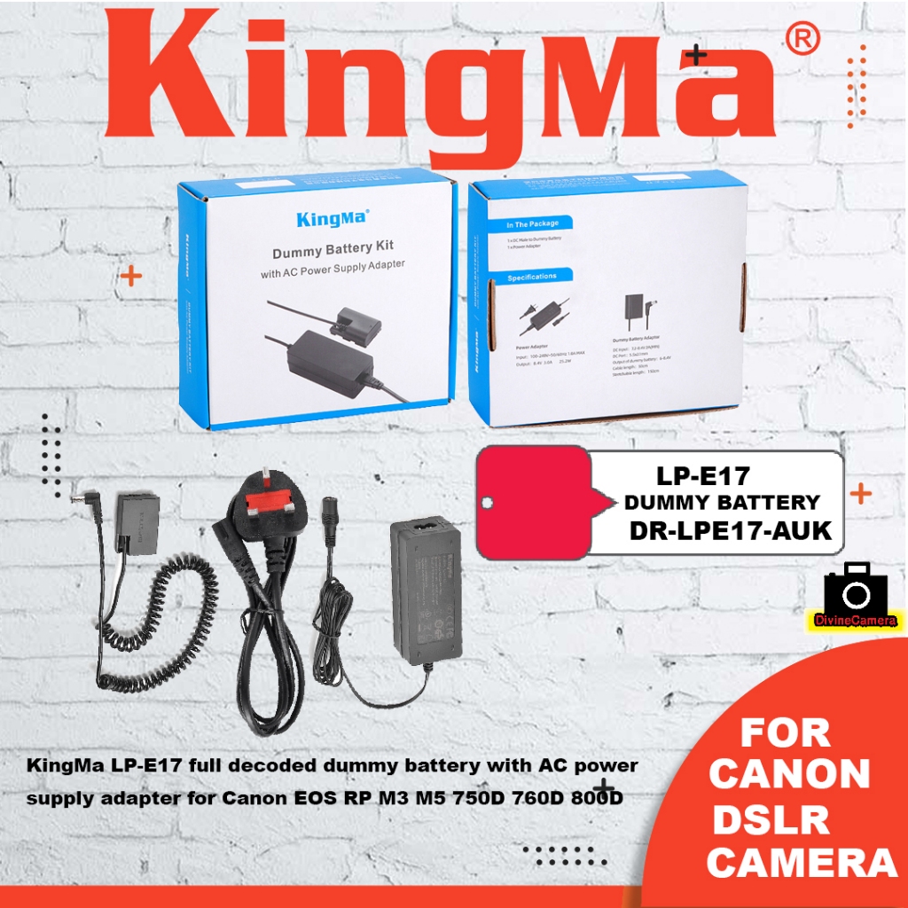 KingMa LP-E17 Dummy Battery kit Fast Charger With AC Power Supply ...