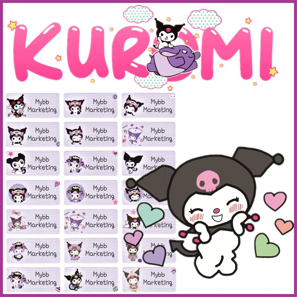 Kuromi Name Sticker （waterproof）(Ready Stock) | Shopee Malaysia