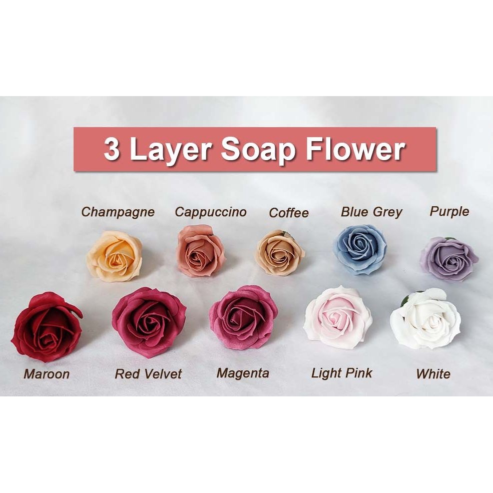 (1PCS) 3 Layer Juliet Rose Soap Flower PREMIUM QUALITY Bunga Sabun Ros ...